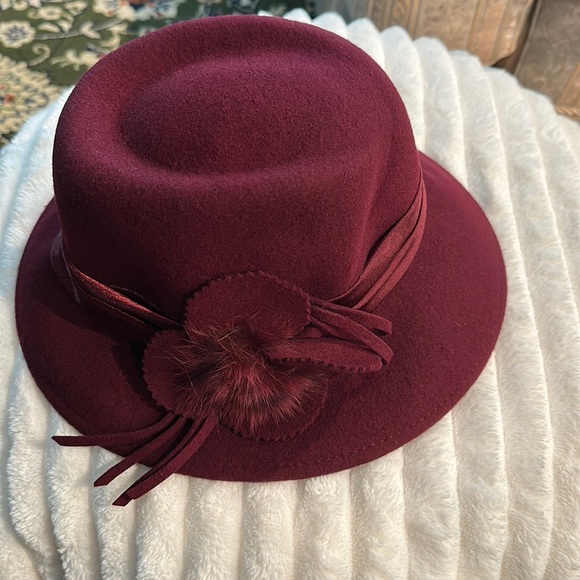 Magid | Other | Nwt Magid Ladies Burgundy Hat With Eggshaped Crown ...
